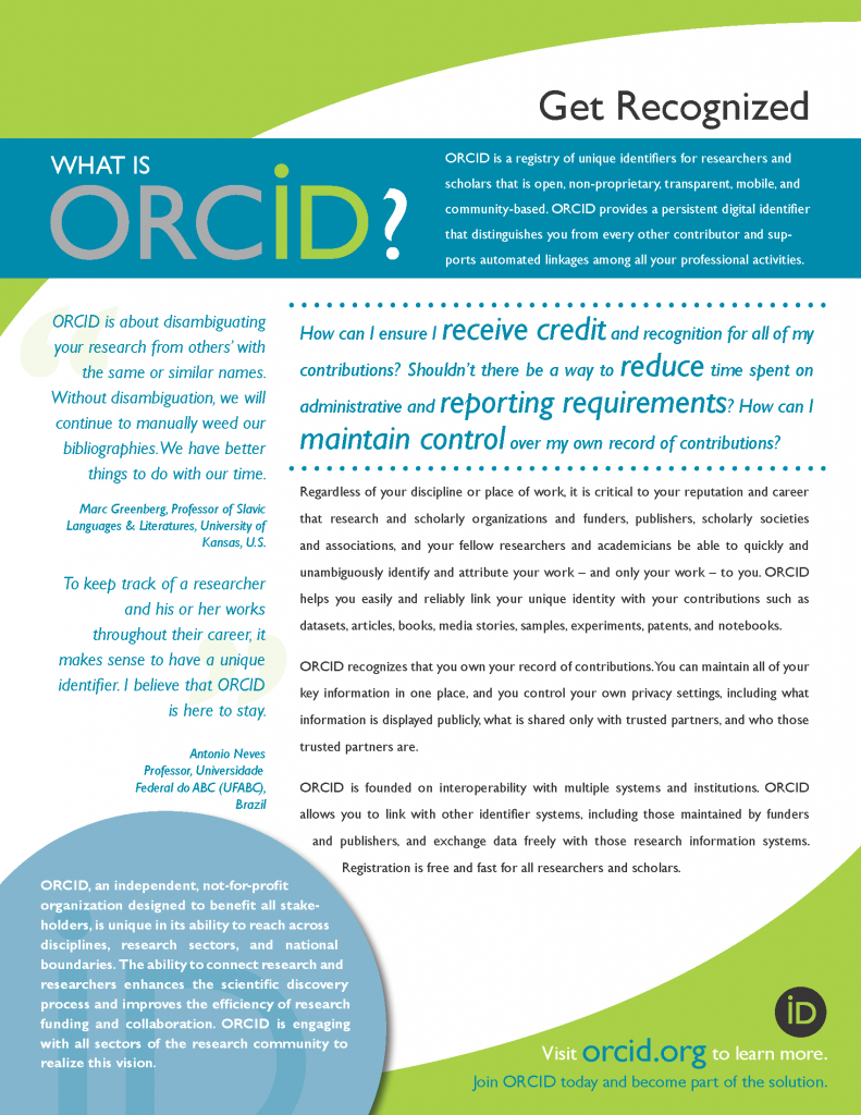 ORCID: researcher identifier